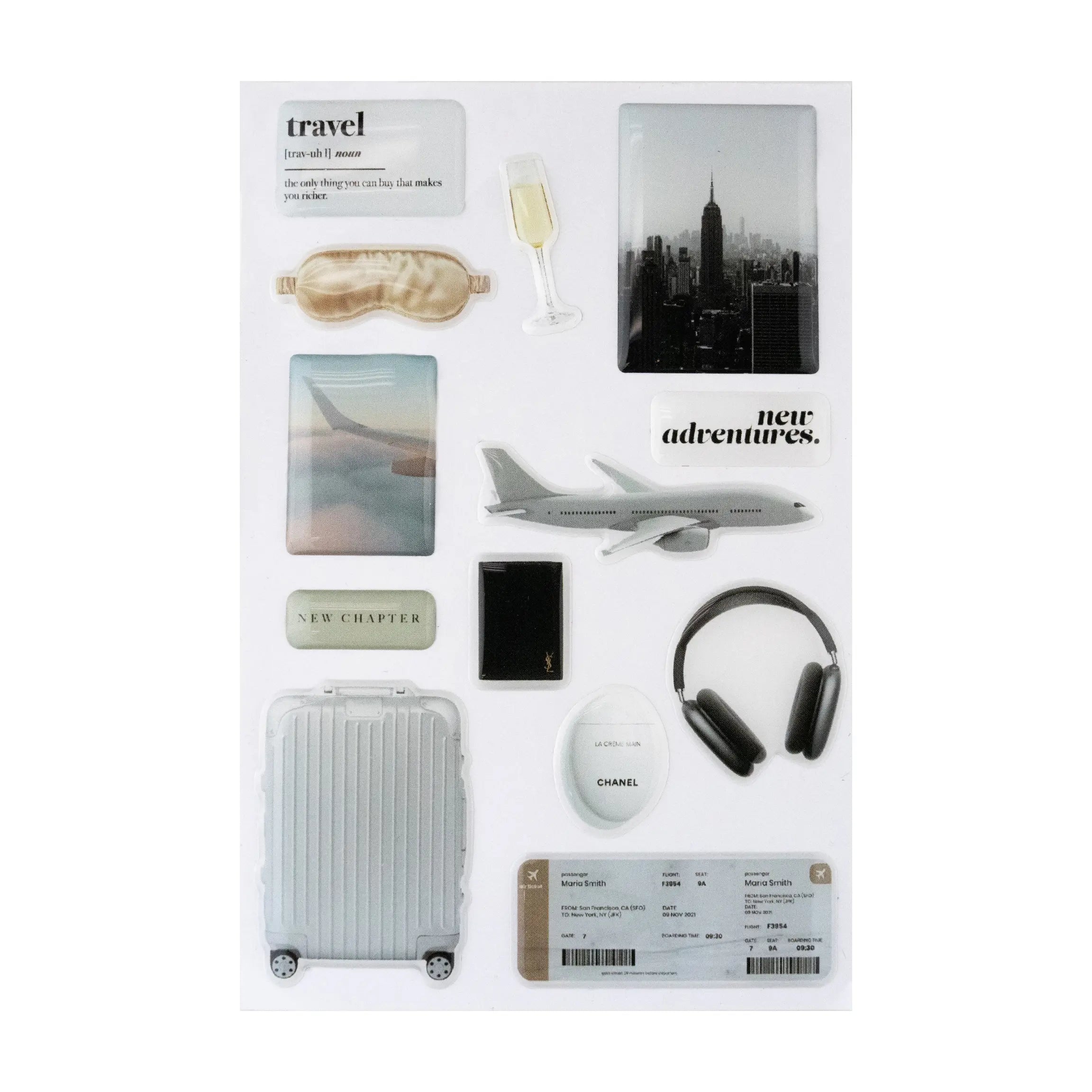 The Travel 3D Epoxy Sticker Set - The Dream Académie