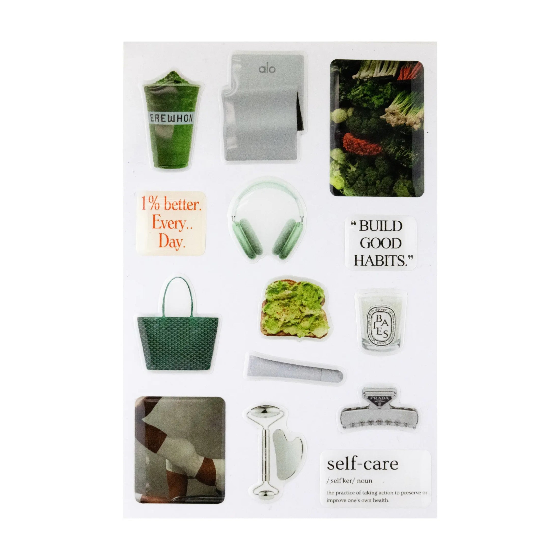 The Chic Affirmation Self Care 3D Epoxy Sticker Set