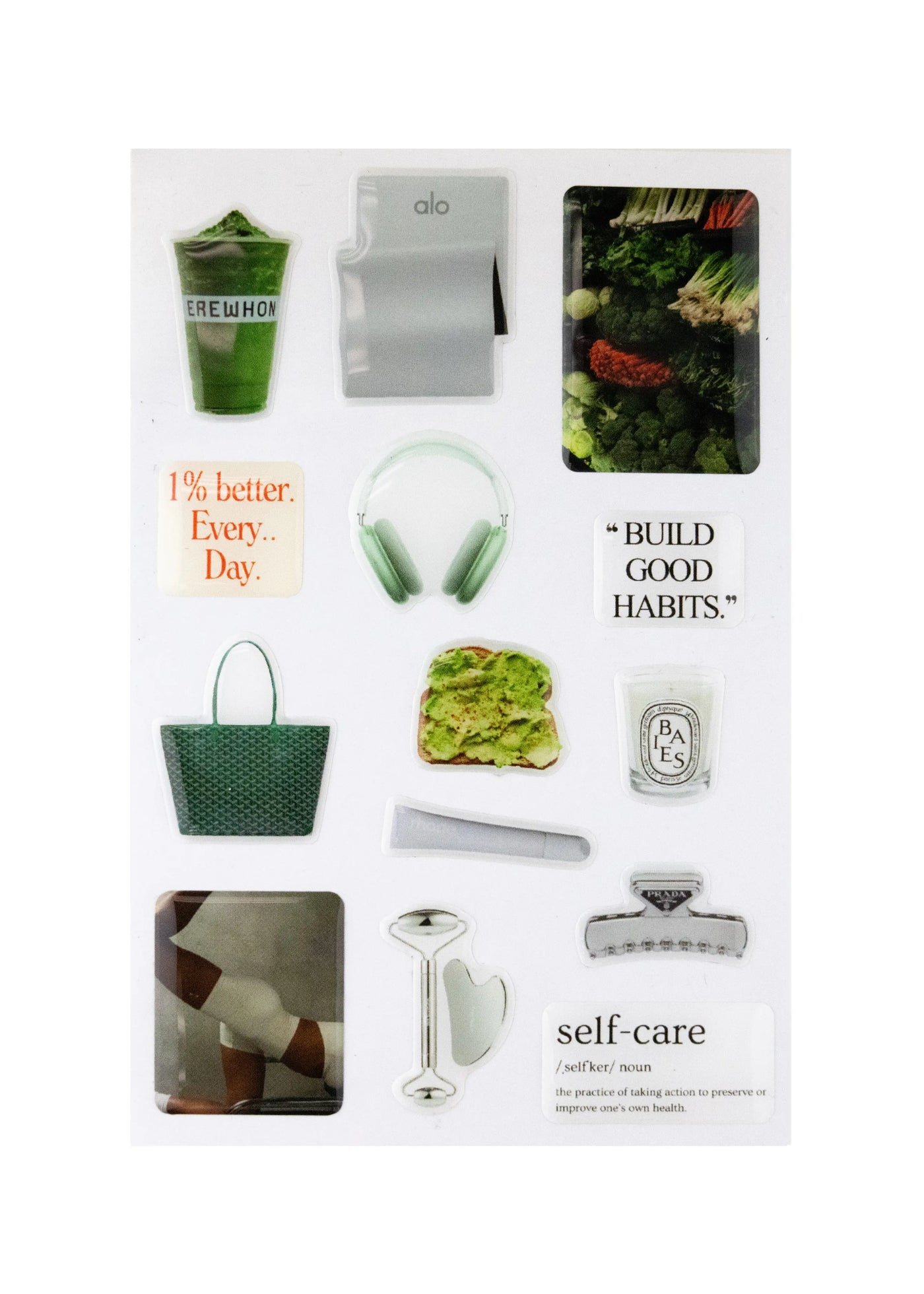 The Chic Affirmation Self Care 3D Epoxy Sticker Set